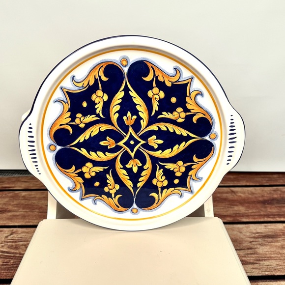 Dining | Beautiful Dark Blue And Gold Ceramic Platter Made In Italy In ...